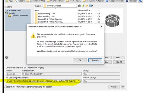 The Location Of The Selected File Is Not In The Search Path Autodesk Community