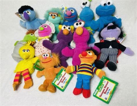 Sesame Street Plush Lot Vintage 1997 Wtags Big Bird Elmo Oscar Count