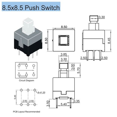 7x7 Push Button Switch Dip 6 Pin For Toy Game Accessory