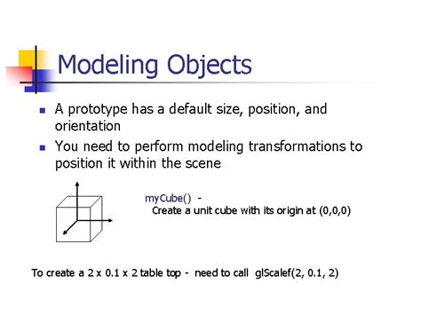 Modeling Hierarchical Transformations Hierarchical Models Scene Graphs Modeling