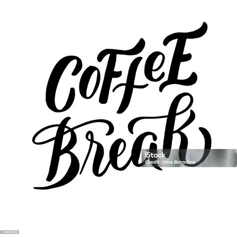 비문 커피 브레이크 흰색 배경 벡터 그래픽에 검은 글자 엽서 포스터 티셔츠 프린트 노트북 커버 포장 스티커 머그컵 베개 프린트용