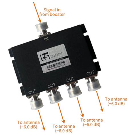 Top Signal 4 Way Splitter 600 4000 Mhz 50 Ohm N Female Ts414101