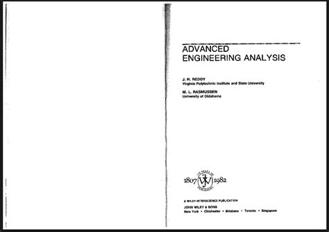 Solutions For Advanced Engineering Analysis 1st By J N Reddy M L