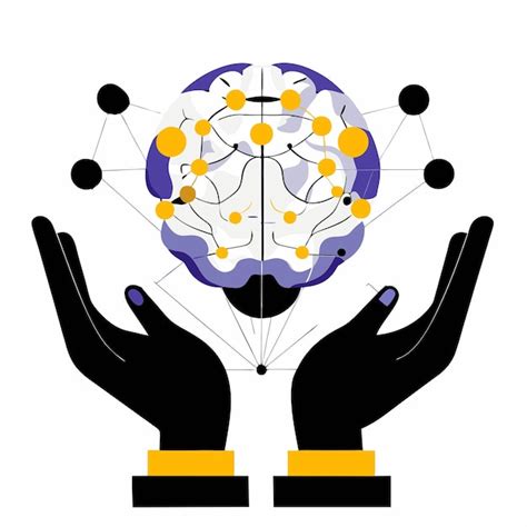 Hands Holding A Levitating Neural Network In Artificial Intelligence And Machine Learning