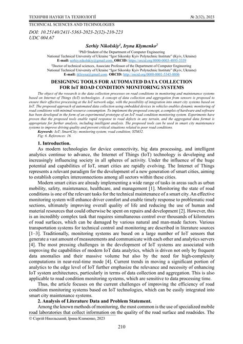 Pdf Designing Tools For Automated Data Collection For Iot Road Condition Monitoring Systems