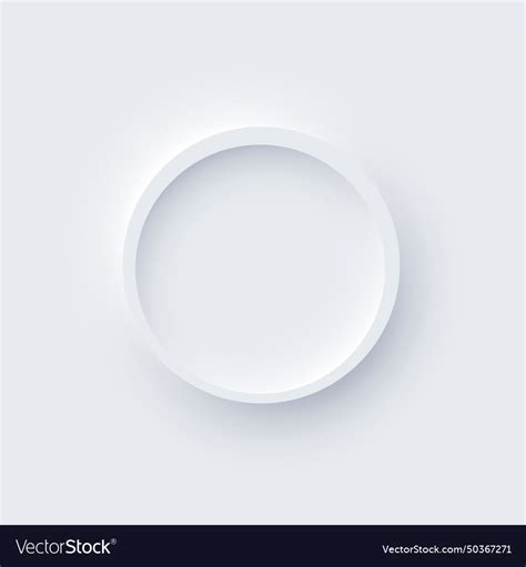 Neumorphism Ui Circle White Ring Button Royalty Free Vector
