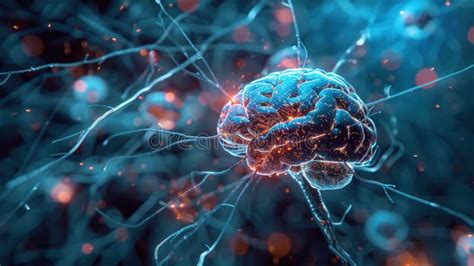 Digital Brain Illustration Showing Neural Networks And Intelligence Stock Image Image Of
