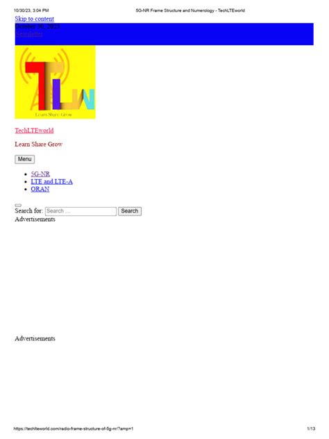 5g Nr Frame Structure And Numerology Pdf Orthogonal Frequency Division Multiplexing Radio
