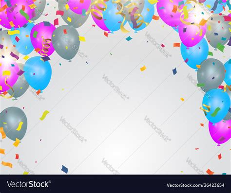 Happy Birthday Balloons Background Design Place Vector Image
