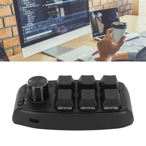 Maib DAUZ Mini Keypad Durable Gaming Keyboard Red Switch 6 Keys 1 Knob Plug And Play