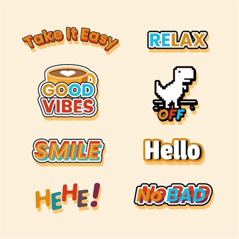 Premium Vector Sticker Typography Design Collection