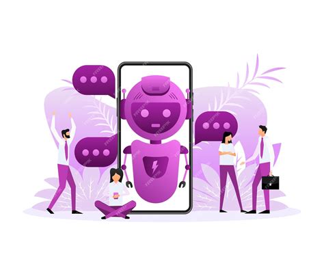 Premium Vector Chatbot Icon Concept Chat Bot Or Chatterbot Flat Style Characters Vector