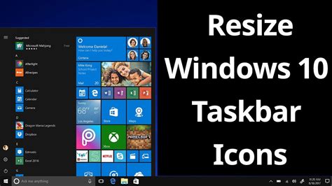 Resize Windows Taskbar Icons From Small To Big Size YouTube