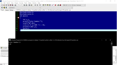 Write A Program To Display 1 If Inputted Number Is Either 1 Or 100 Otherwise