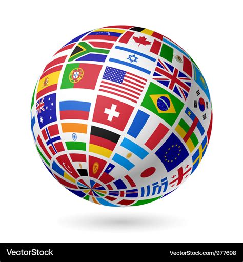 Flags Globe Royalty Free Vector Image VectorStock