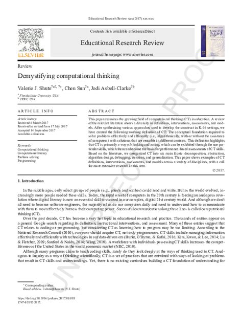 Pdf Demystifying Computational Thinking