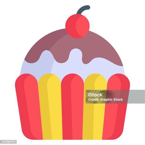 컵 케이크 아이콘 크리스마스 및 축하 플랫 기호 컬렉션 편집 가능한 벡터 디자인 달콤한 음식에 대한 스톡 벡터 아트 및 기타