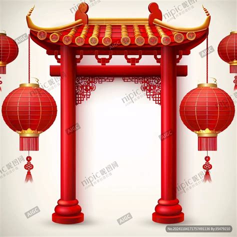 Ai创作图元宵节拱门元宵门楼 元宵节拱门门楼 中式红色大门圆拱门 元宵拱门门楼 中国风拱门 中式新年拱门 新年喜庆中式门廊 新年大门春节灯笼 红色中秋节门楼 中国风拱门门头 元宵节元旦门楼