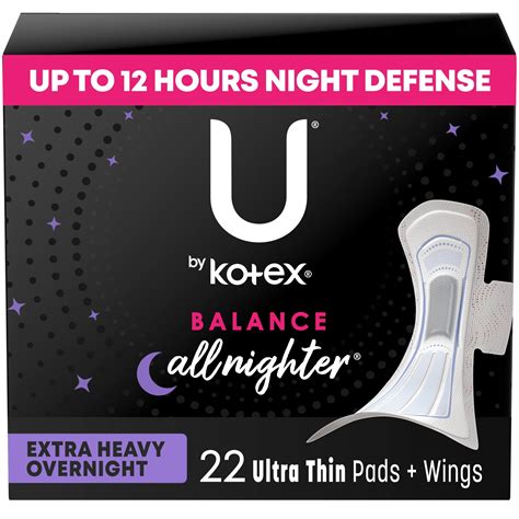 Kotex U By Kotex Balance Ultra Thin Overnight Pads With Wings Extra