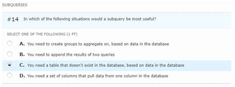 solved subqueries 14 in which of the following situations