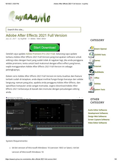 Adobe After Effects 2021 Full Version Kuyhaa Pdf