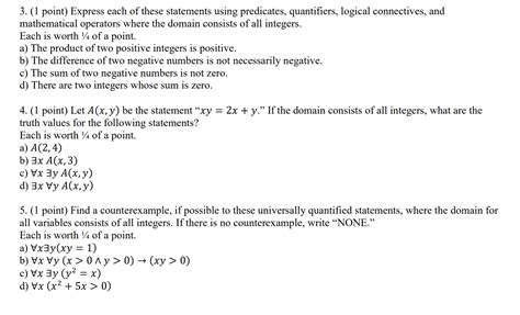 solved 3 1 point express each of these statements using