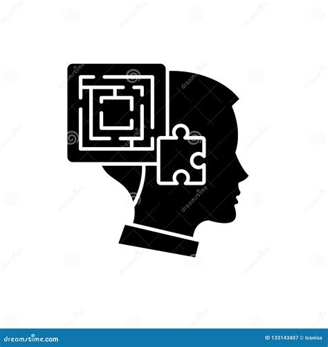 Problem Solving Black Icon Vector Sign On Isolated Background Problem Solving Concept Symbol