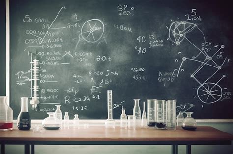 Blackboard Filled With Scientific Equations Premium Ai Generated Image