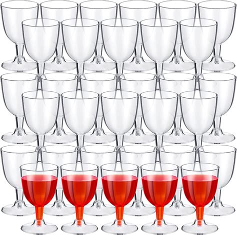 200 Pack Disposable Plastic Wine Glasses With Stem 6 Oz Plastic Wine