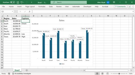 Locking Graphic Annotations To Chart Data Points Microsoft Excel