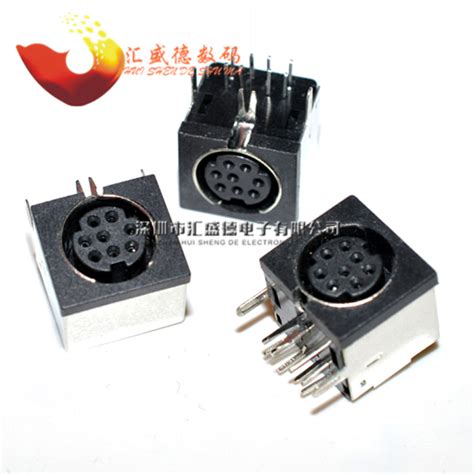 Ps2插座 8p黑色 Ps 2接口 Ps2半包 S端子键盘鼠标插座 10个 虎窝淘