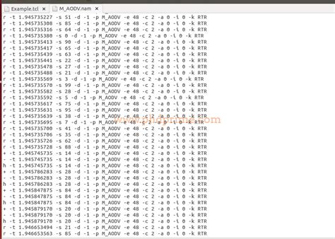 viewpoint of nam trace file in ns2
