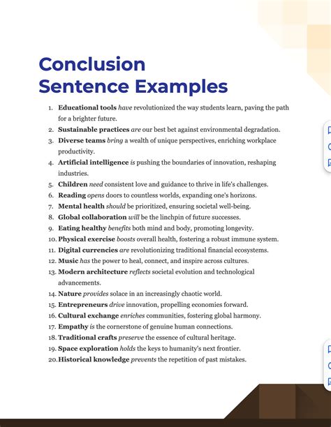 Conclusion Sentence 99 Examples Tips
