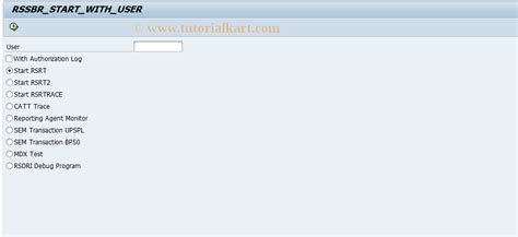 RSSMQ SAP Tcode Start Query With User Transaction Code