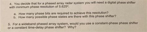 Solved You Decide That For A Phased Array Radar System Chegg Com