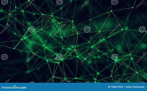 Big Data Visualization Abstract Background With Connecting Dots And Lines 3d Rendering High