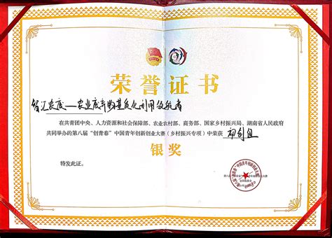 国家级银奖第八届创青春中国青年创新创业大赛乡村振兴专项初创组全国银奖智汇农废农业废弃的基质化利用领航者 2021年省级教学
