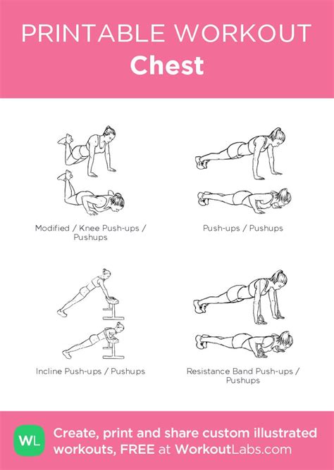 Printable Chest Workout Chart For Women