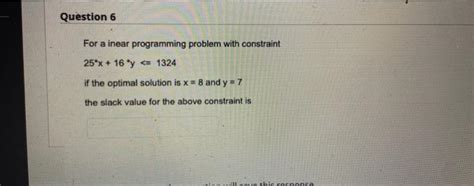 Solved For A Inear Programming Problem With Constraint