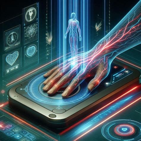Representation Of Vein Pattern Recognition Technology Premium Ai Generated Image
