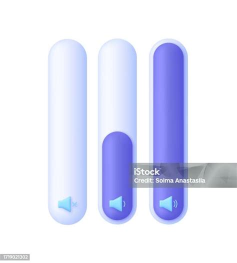 3d 볼륨 표시기 그림입니다 점점 더 많은 볼륨 레벨 시각화 스크롤 막대 볼륨 밝기 3차원 형태에 대한 스톡 벡터 아트 및 기타 이미지 Istock