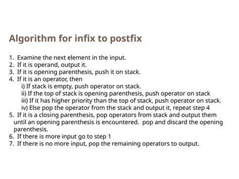 Data Structures Infix Prefix And Postfix Notationspptx