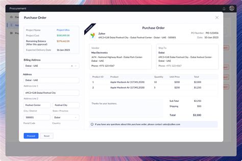 Features Of Zoho Creator Procurement