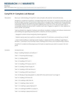 Fillable Online CompTIA A Complete Lab Manual Fax Email Print PdfFiller