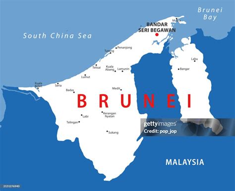 Brunei Map Vector Colored Map Of Brunei High Res Vector Graphic Getty Images