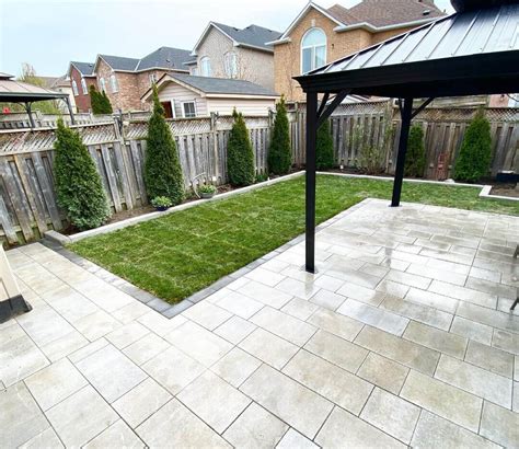 Backyard Interlock Interlocking Walkway Patio Around Pool Magic Landscape