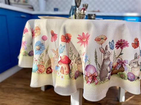 Easter Tablecloths Easter Textile Easter Tablecloth With Etsy