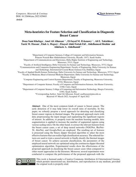 Pdf Meta Heuristics For Feature Selection And Classification In