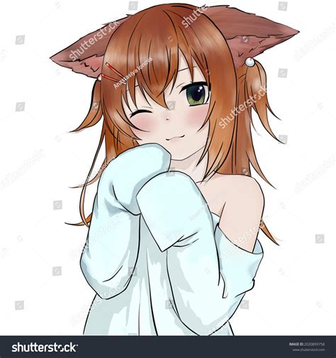 Chibi Anime Girl With Cat Ears Cat Girl Girl With Cat Ears