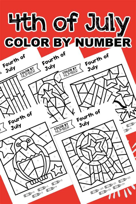 4th Of July Color By Number Printable